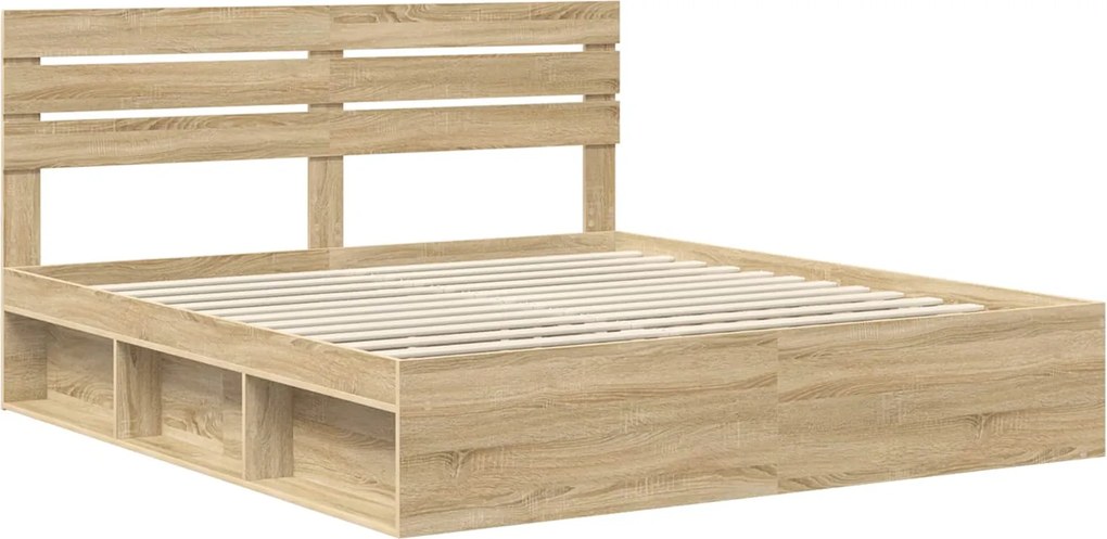 Rám postele s čelo Sonoma 200 x 200 cm Masivní borové dřevo 3411377