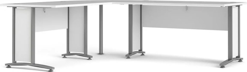 FALCO Rohový psací stůl Office 80400/72 bílá/silver grey