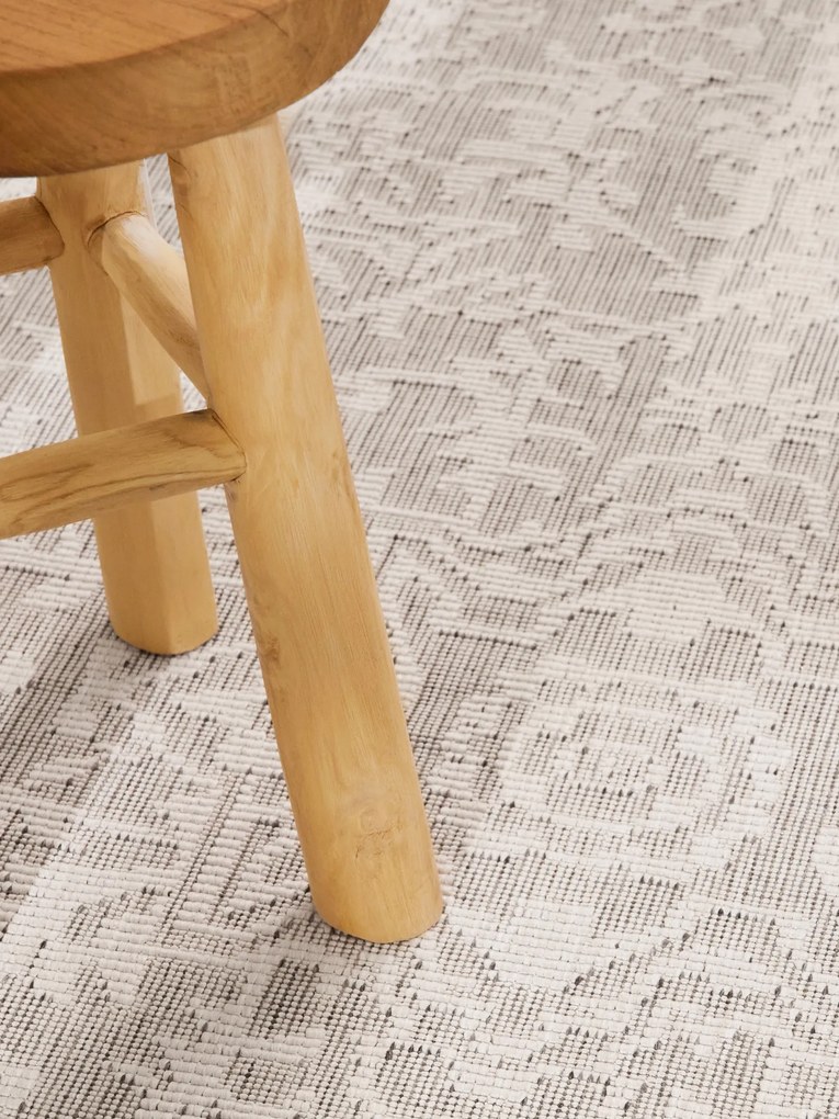 NORTHRUGS, Kusový koberec Duet Kona 106249 White/Gray - na ven i na doma, 200x290, šedá, chodba / předsíň