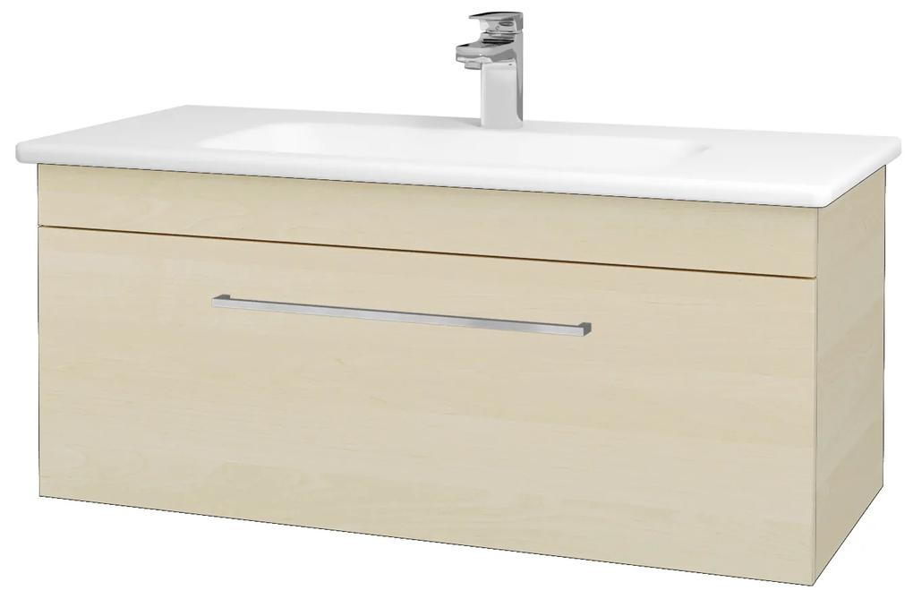 Dřevojas Koupelnová skříň ASTON SZZ 100 Varianta: N01 Bílá lesk / Úchytka T03 / D06 Ořech