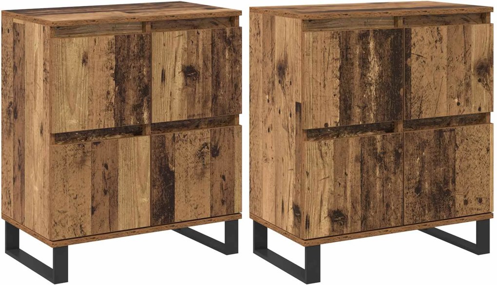 Servírovací skříň 2 ks Staré dřevo 60 x 35 x 70 cm 3394545
