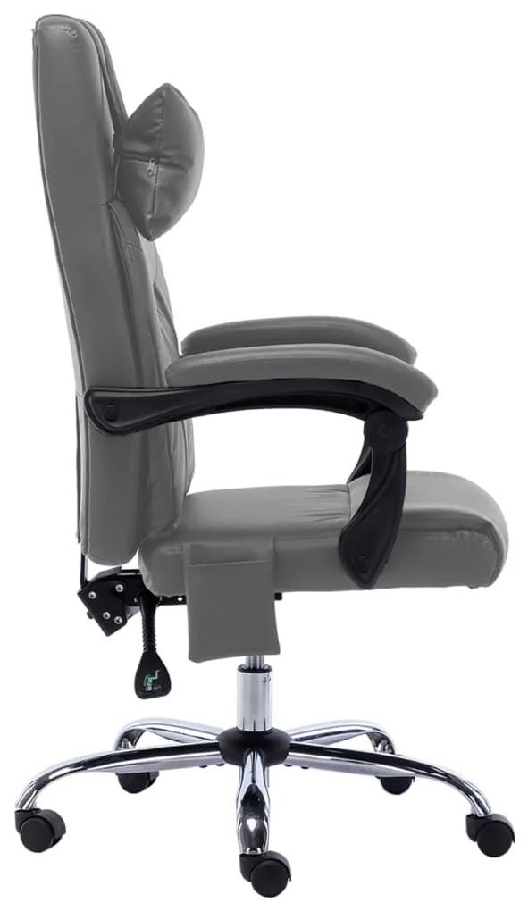 Masážní kancelářská židle antracitová umělá kůže,  20294