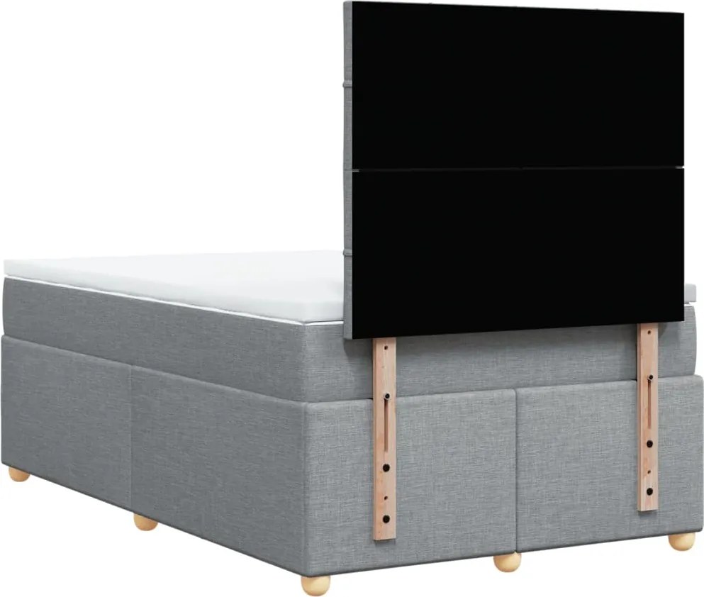 Box spring postel s matrací světle šedá 120x190 cm textil 3291219