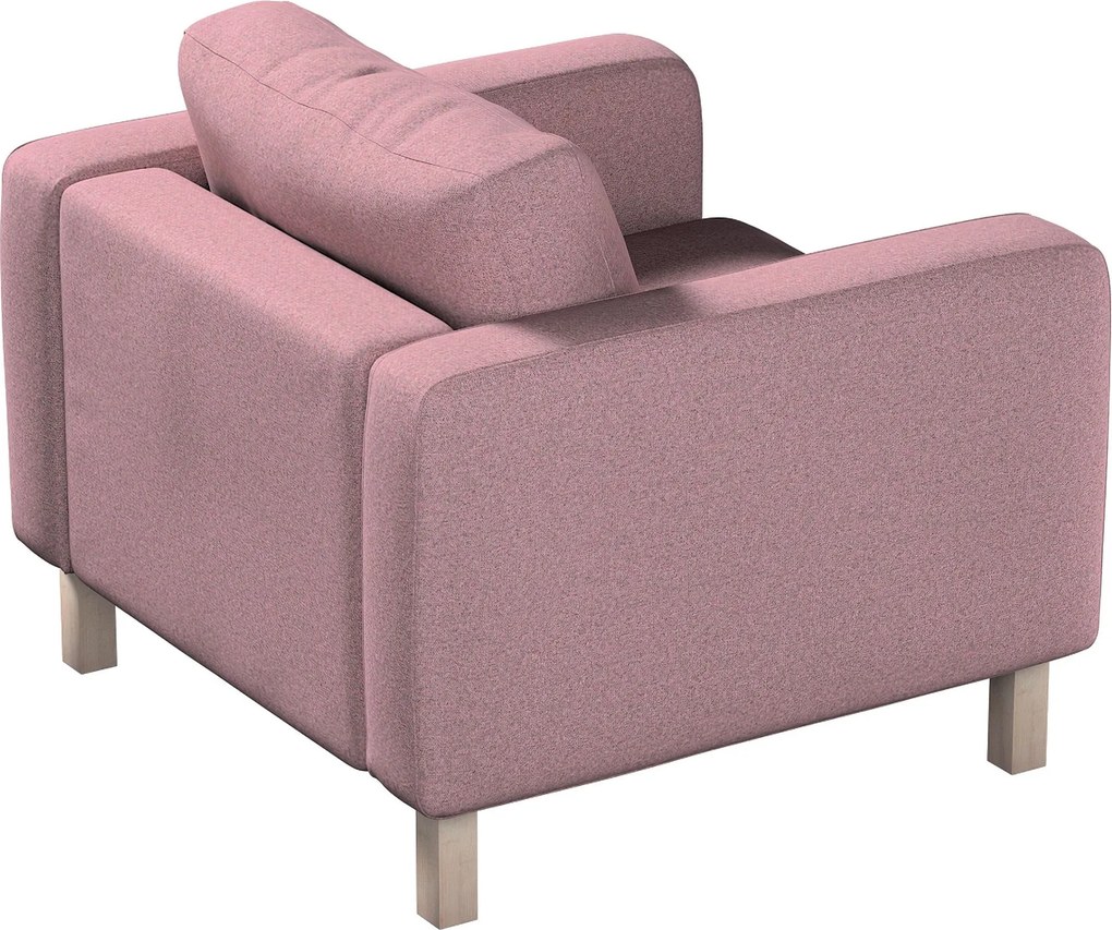 Potah na křeslo IKEA Karlstad, krátký barva růžová látka pletený vzor