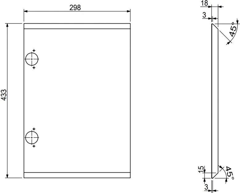 Mexen Orio, čelo pro korpus koupelnové skříňky 30 x 43,5 cm, bílá matná, 91A11-0300-470-1-01