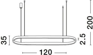 Závěsné LED svítidlo NOVA LUCE CUPPE 58W 3000K černé 9345624