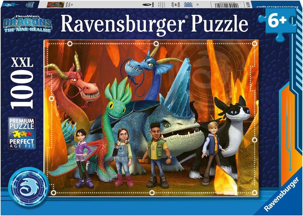 Puzzle ravensburger puzzle 133796 jak vycvičit draka: the nine realms 100 dílků