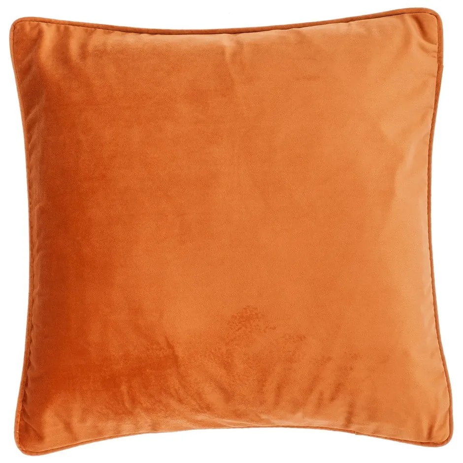 Tmavě oranžový polštář Tiseco Home Studio Velvety, 45 x 45 cm