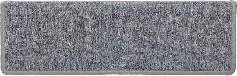 Schodové rohože 15 ks 65 x 21 x 4 cm světle šedé s obdélníkovým okrajem 326198