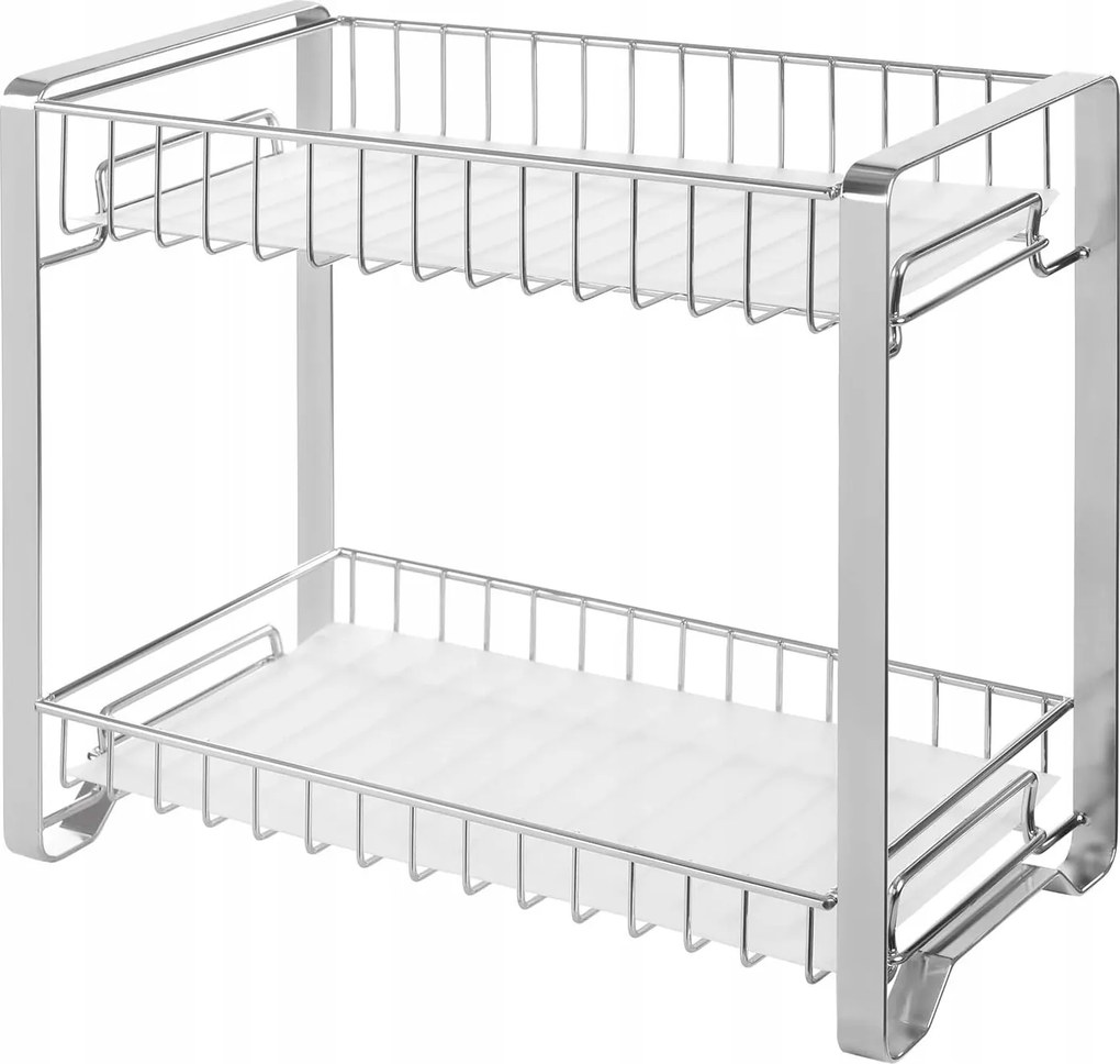 Songmics 2-ÚROVŇOVÝ Kuchyňský Regál Na Koření Z Kovu, Stříbrný