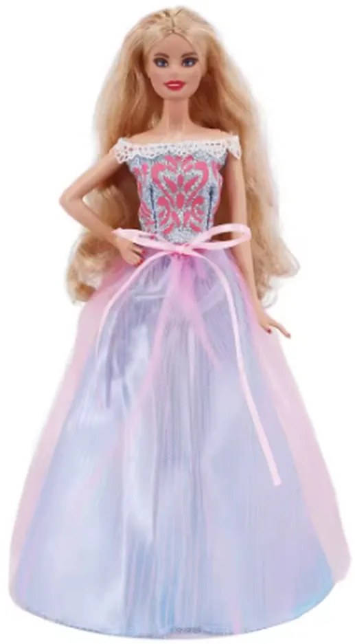 Princeznovské šaty pro panenku Barbie Barva: L546 růžovo modrá