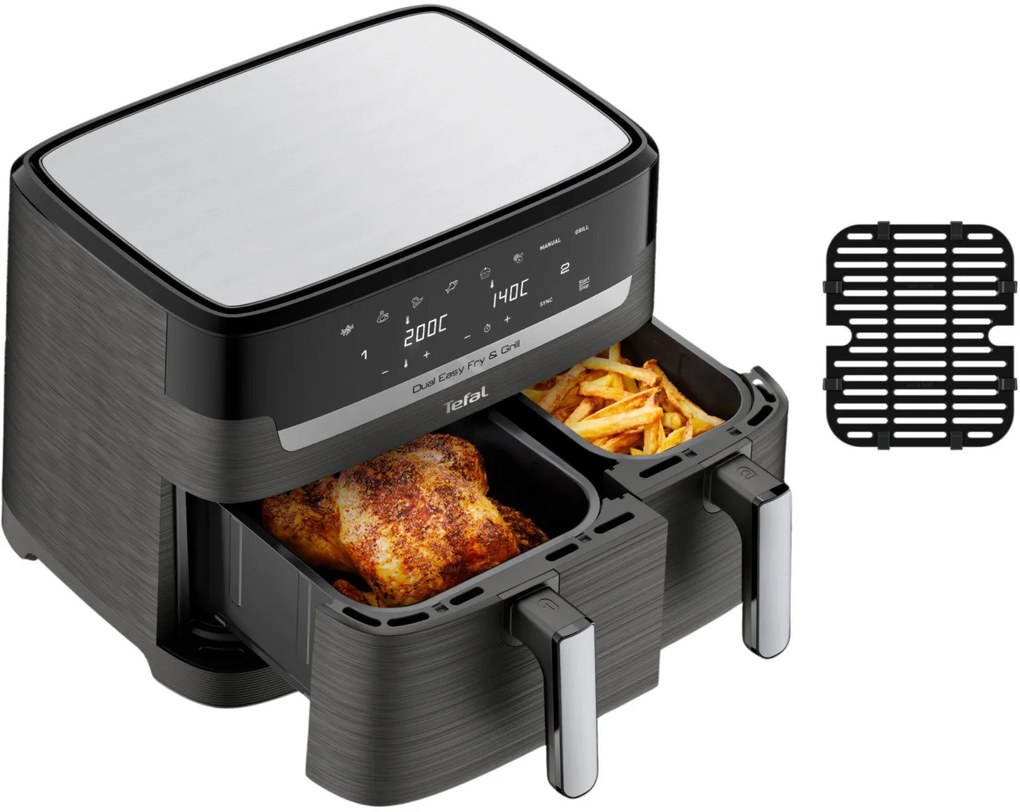 Horkovzdušná fritéza tefal ey905b10 dual easy fry & grill 8,3 l