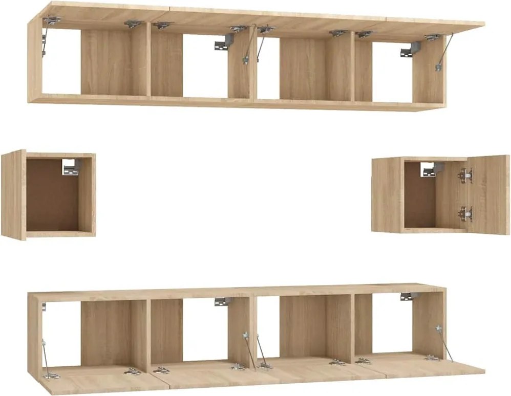 6dílný set TV skříněk dub sonoma kompozitní dřevo 3114360