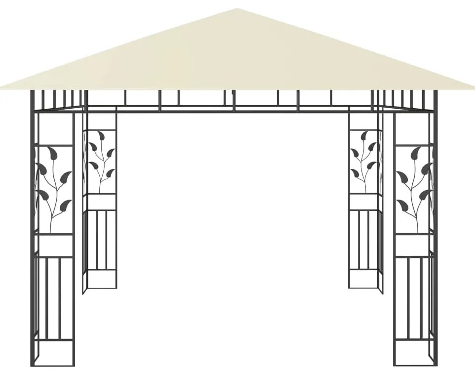 vidaXL Marketos Altán s moskytiérou a světelnými LED řetězy 3x3x2,73 m krémový