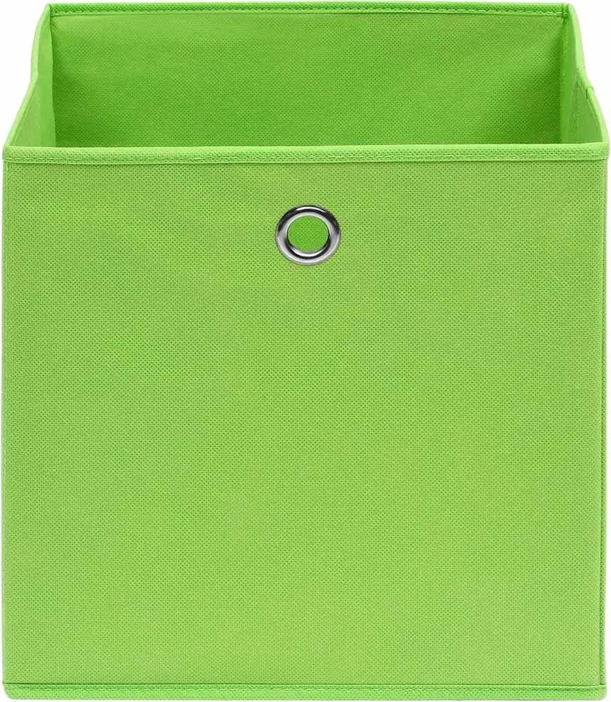 Úložné boxy 4 ks netkaná textilie 28 x 28 x 28 cm zelené 325227