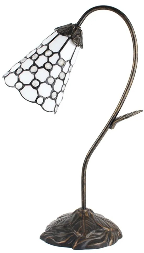 Stolní Tiffany lampa kamínky TransparentEye - 30*17*48 cm E14/max 1*25W