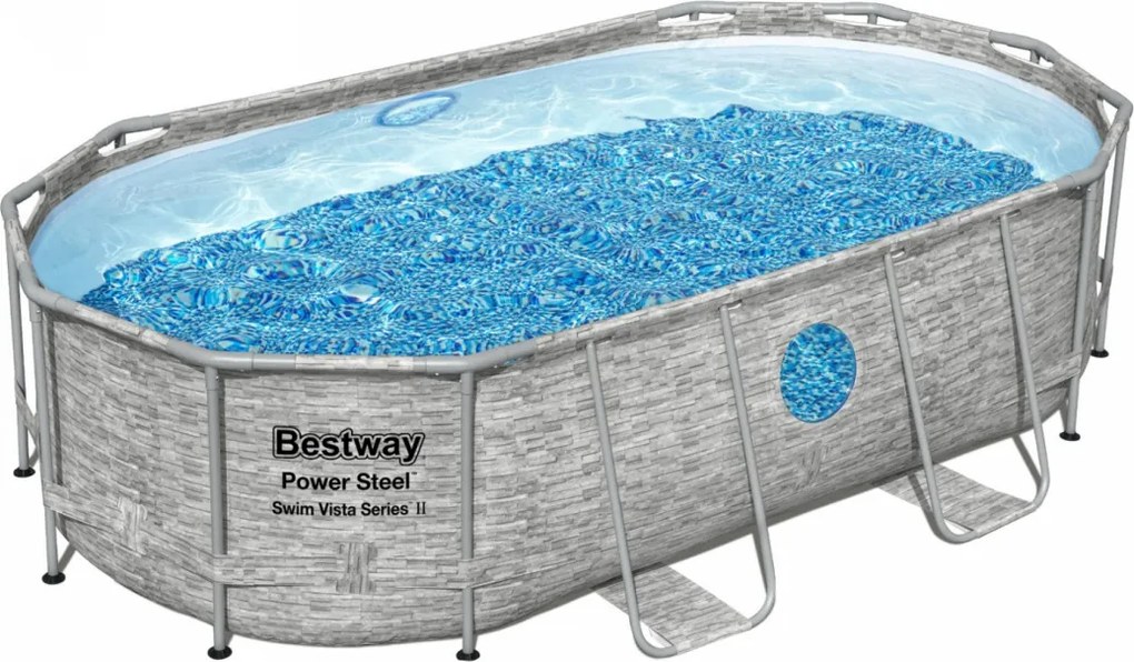 BESTWAY Power Steel Swim Vista bazén s oknem 427x250x100 14x8FT 7in1