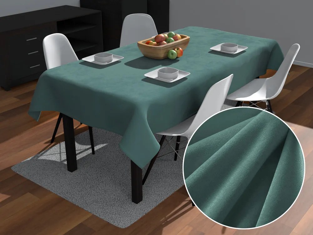 Biante Sametový obdélníkový ubrus Velvet Premium SVP-022 Ledově zelený 140x220 cm