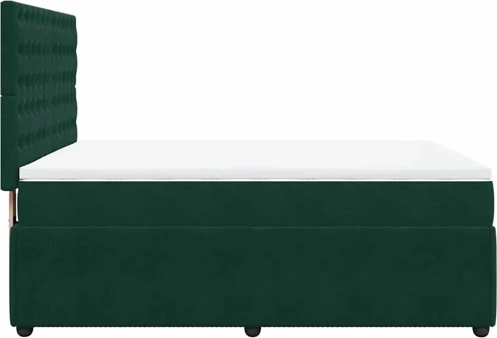 Box spring postel s matrací tmavě zelená 140x200 cm samet 3292373