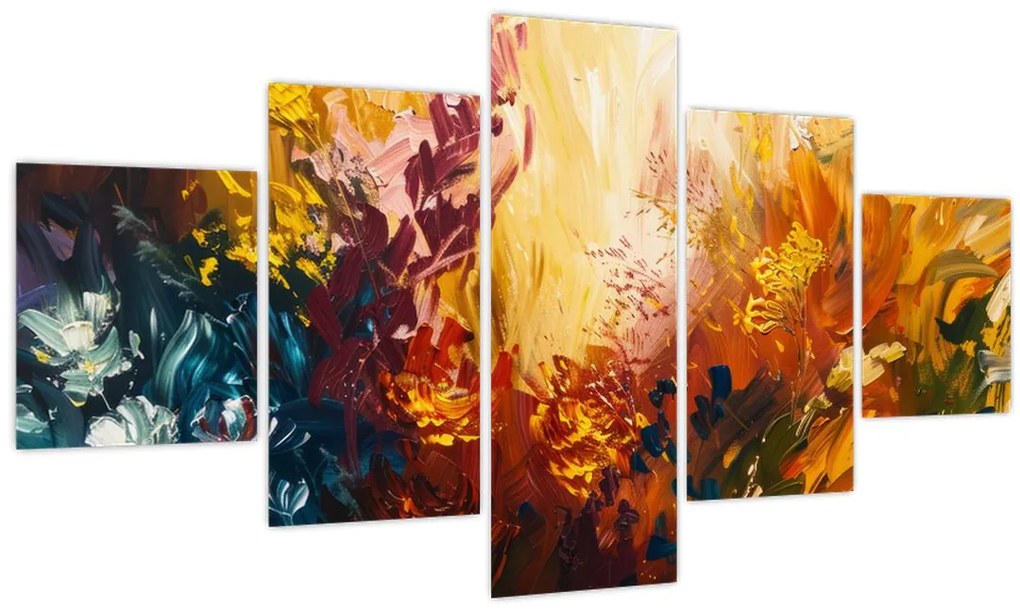Obraz - Abstraktní malba květin (125x70 cm)