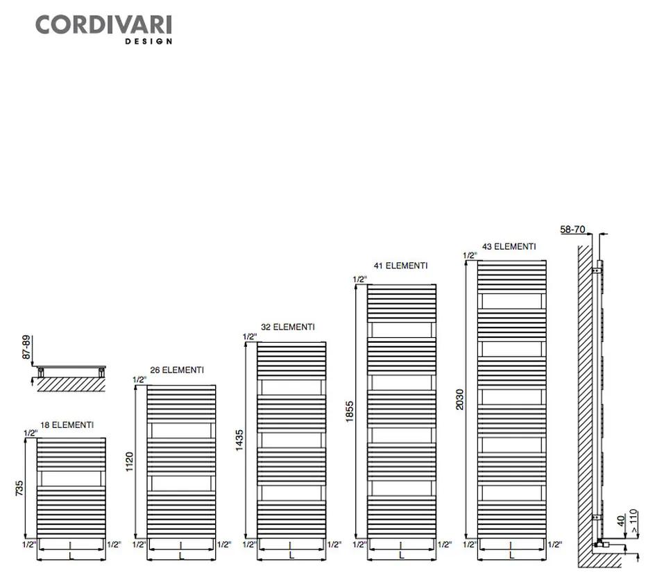 Cordivari Stefania - radiátor 1435x600 mm, leštěná nerez 3551610130110