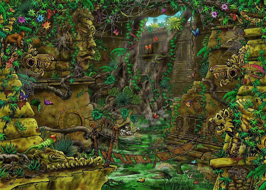 RAVENSBURGER Hra puzzle únikové Tajemný chrám 759 dílků 70x50cm skládačka 2v1 2419951