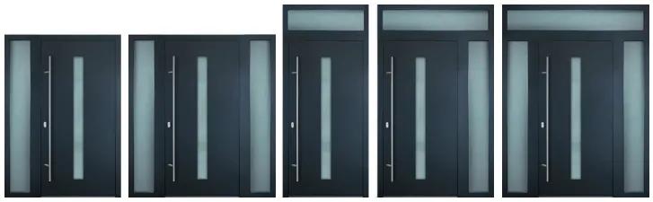 Hliníkové vchodové dveře FM Turen Premium P90 M310 BLACKLINE antracit/bílá RAL7016/9016 Orientace dveří: Levé, otevírání dovnitř, Standardní rozměr dveří včetně rámu: 100 cm x 200 cm - vnější rozměr rámu