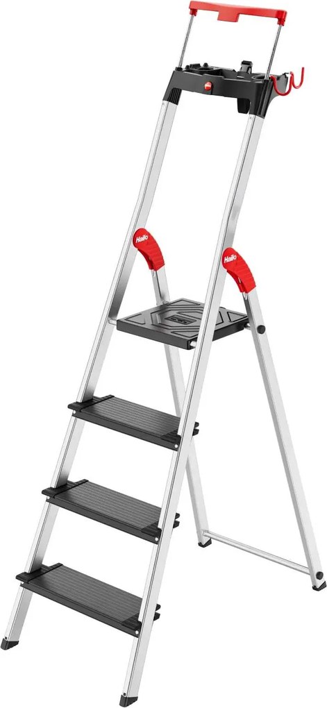 Hliníkové schůdky Hailo L100 Topline, 3+1 příčka, nosnost 150 kg, 8050-407