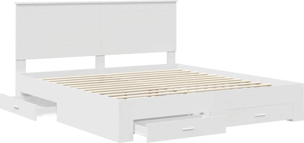 Rám postele se zásuvkou Bílá 180 x 200 cm Kompozitní dřevo 3409615