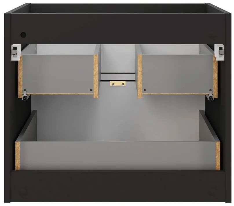 Koupelnová sestava s deskou, umyvadlem a skříňkami Talia Casella Trust 80 cm černý mat/dub casella