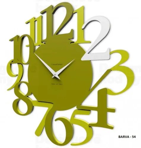 CalleaDesign 10-020 Russel zelená oliva-54 45cm nástěnné hodiny