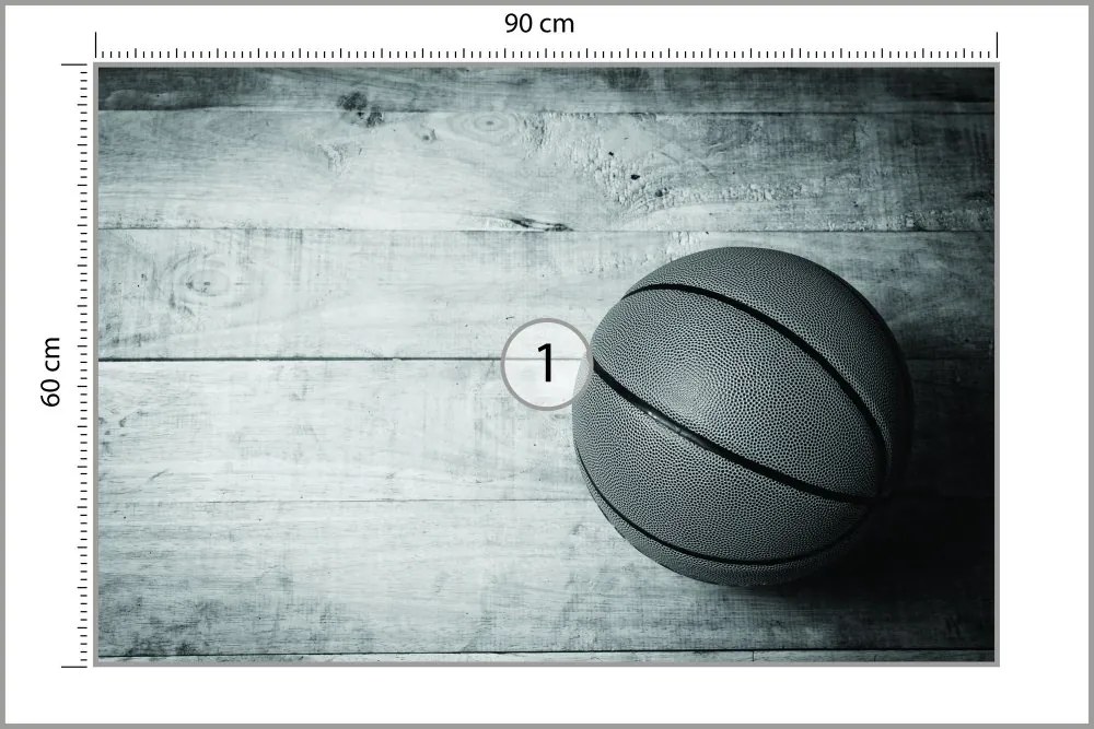 Fototapeta Basketbalový Míč Na Pozadí Desky Samolepící tapety 152.5x104