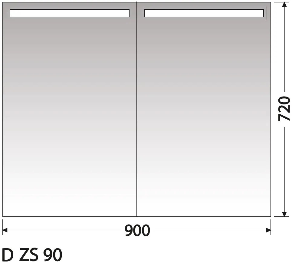 INTEDOOR zrcadlová skříňka s LED osvětlením D ZS 90 Varianta: 80 Dub Halifax přírodní