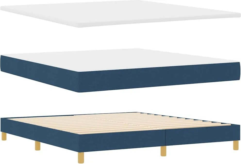 Postel s boxspringem s polštářem Modrá 180 x 200 cm textil 3338866