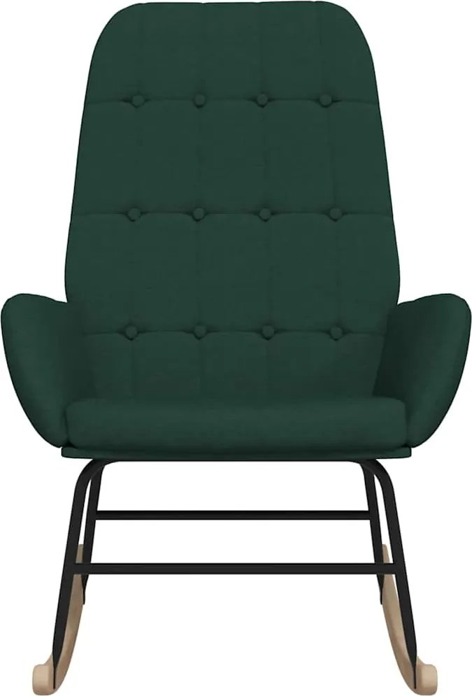 Houpací křeslo tmavě zelené textil 341258