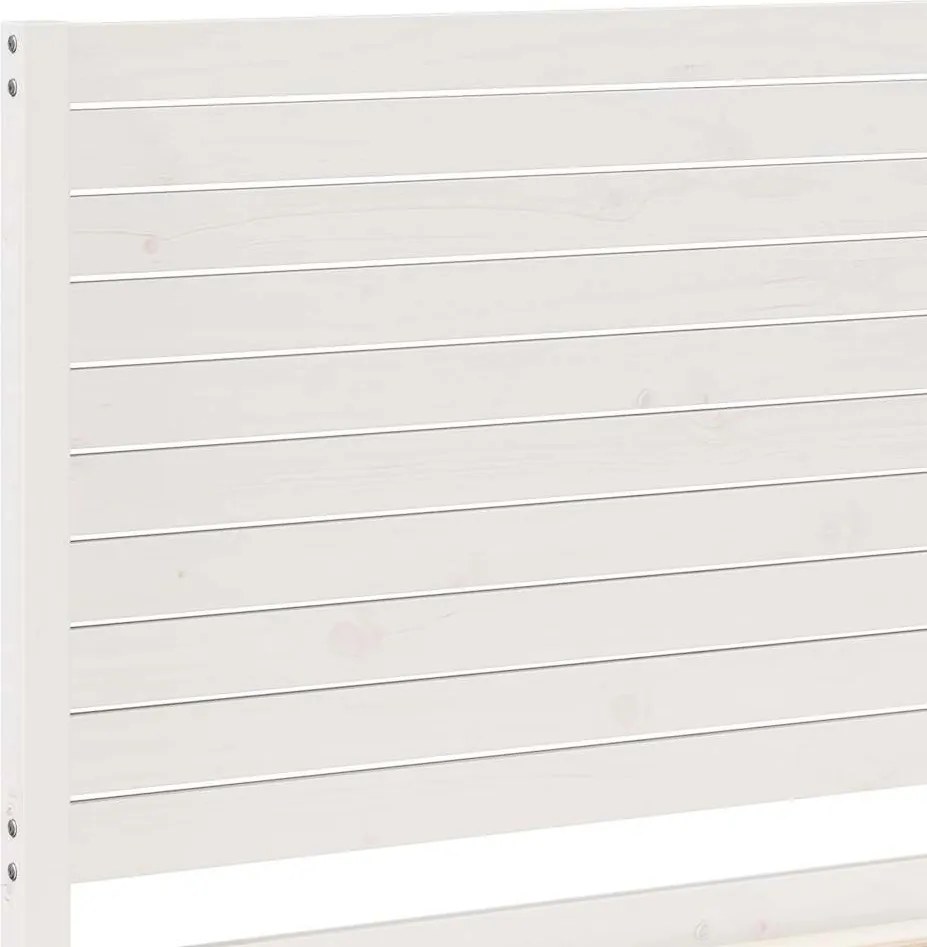 Prodloužený rám postele bez matrace bílý 200 x 220 cm masiv 3309320