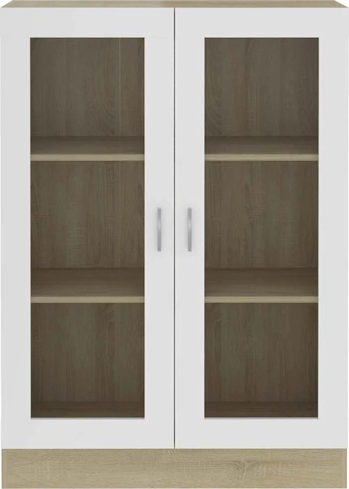 vidaXL Vitrína 82,5 x 30,5 x 115 cm kompozitní dřevo [802755] Barva: šedá sonoma