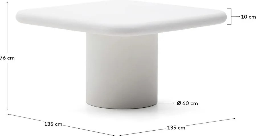 Betonový zahradní jídelní stůl 135x135 cm Addaia – Kave Home