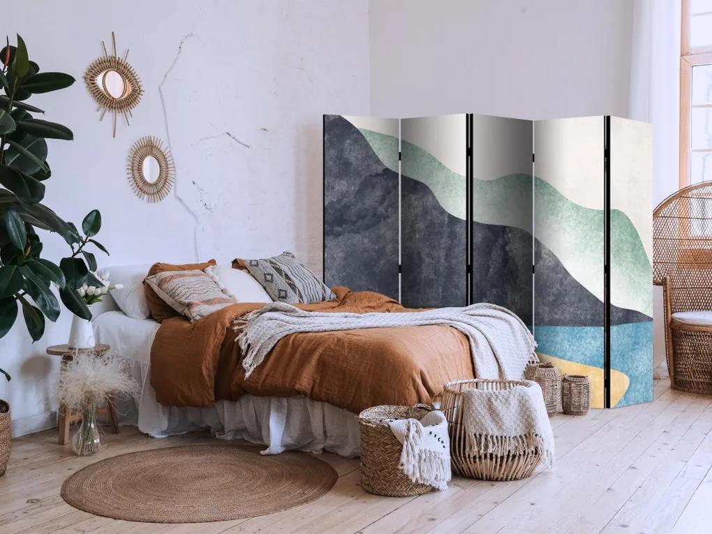 Pokojová zástěna Minimalist Beach - Subtle View of the Sea and Rocks II [Room Dividers]