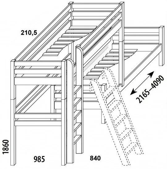 Palanda posuvná DOMINO D910/BC, masiv buk