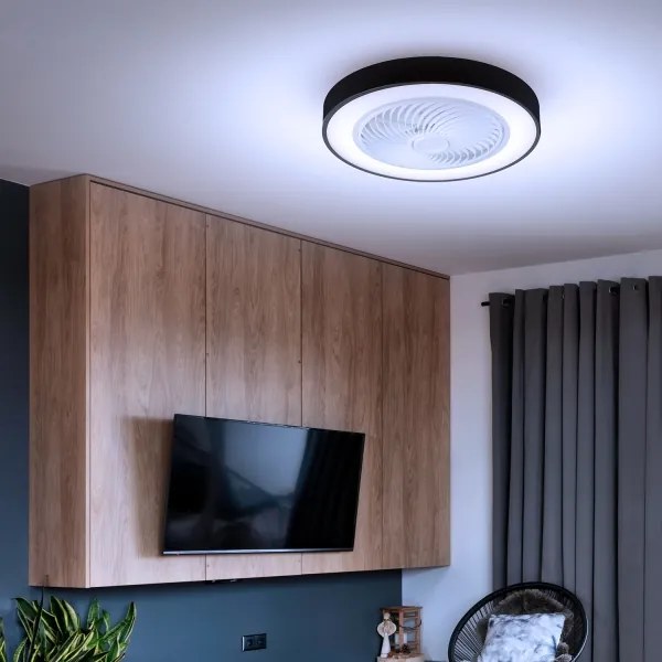 Brilagi-LED Stmívatelné svítidlo s ventilátorem LED/30W/230V 3000-6500K černá+DO
