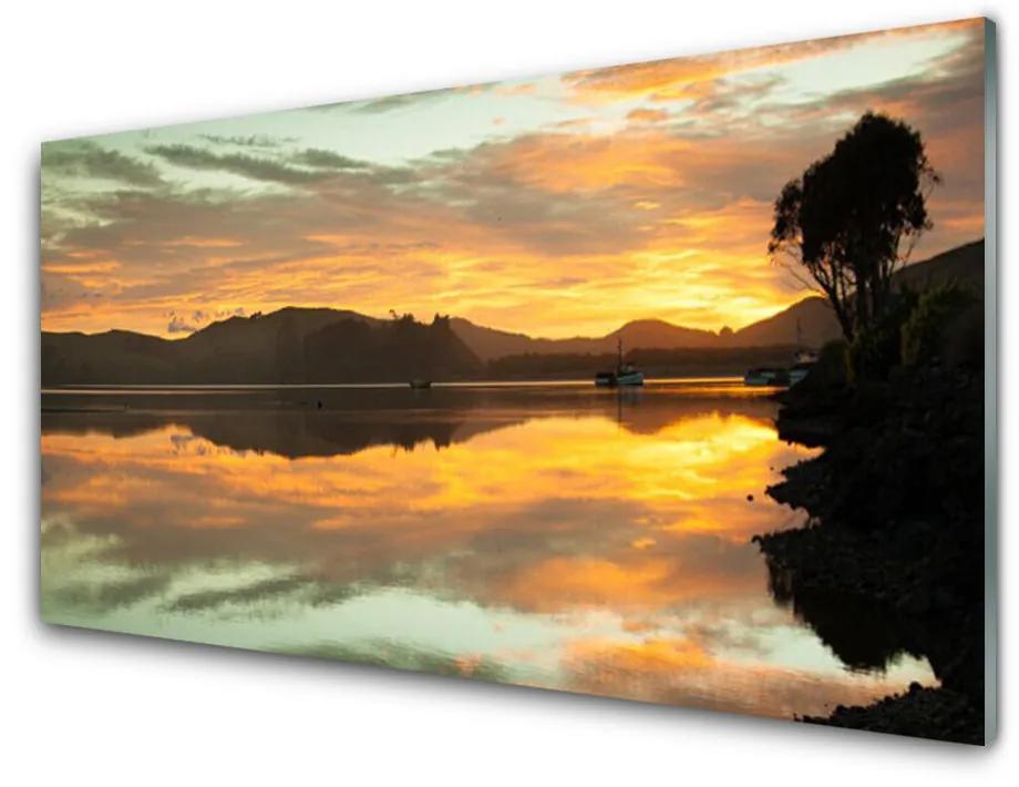 akrylový obraz Voda Hory Krajina 120x60 cm
