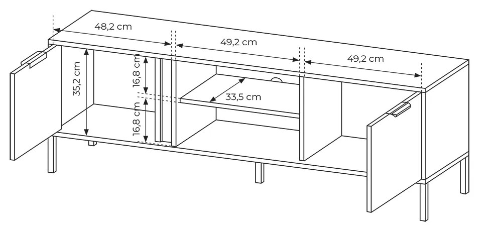 LARS a | TV stolek RTV 153 2D | 153,1 cm | antracit