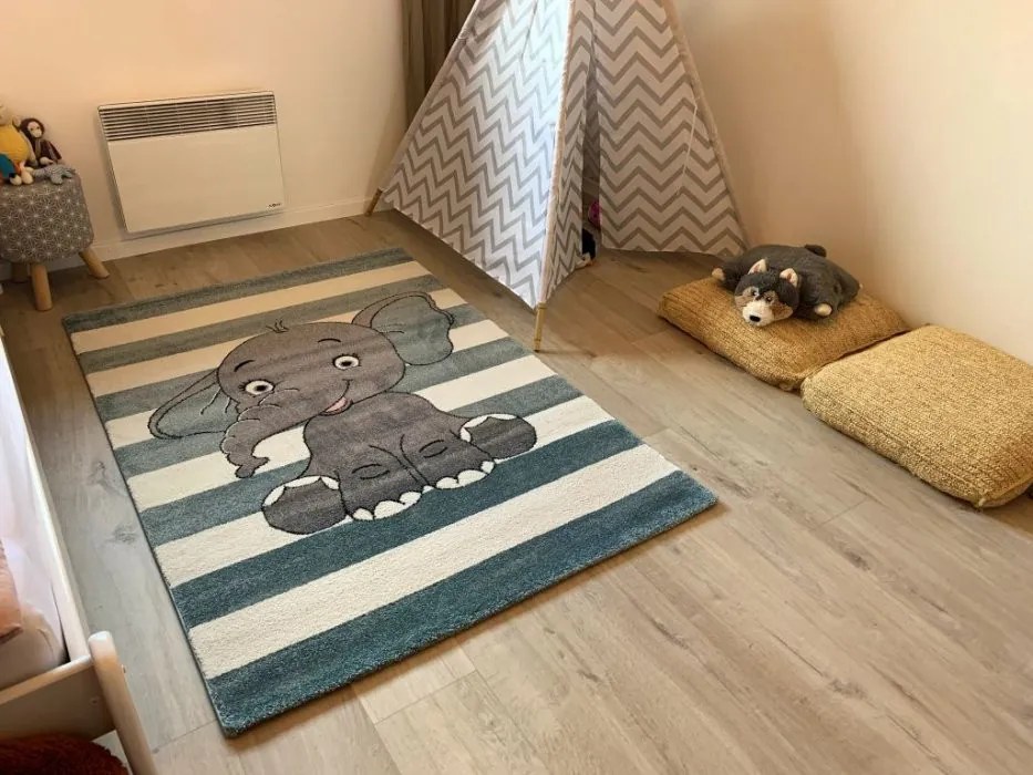 Vopi, Dětský koberec Kiddo A1087 blue, 120x170, modrá, dětský pokoj