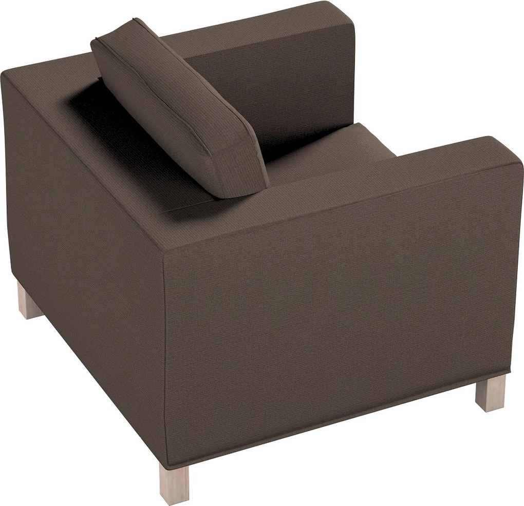 Potah na křesko IKEA Karlanda, krátký barva hnědá látka pletený vzor