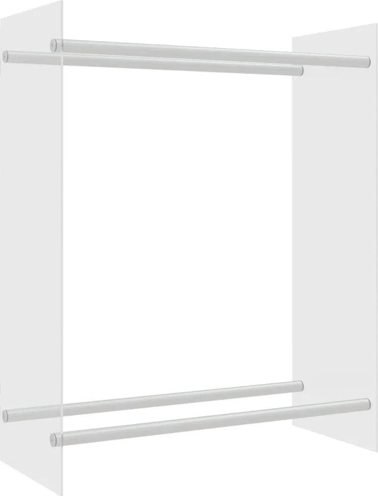 vidaXL Stojan na palivové dříví 80 x 35 x 100 cm tvrzené sklo [327469] Barva: Bílá