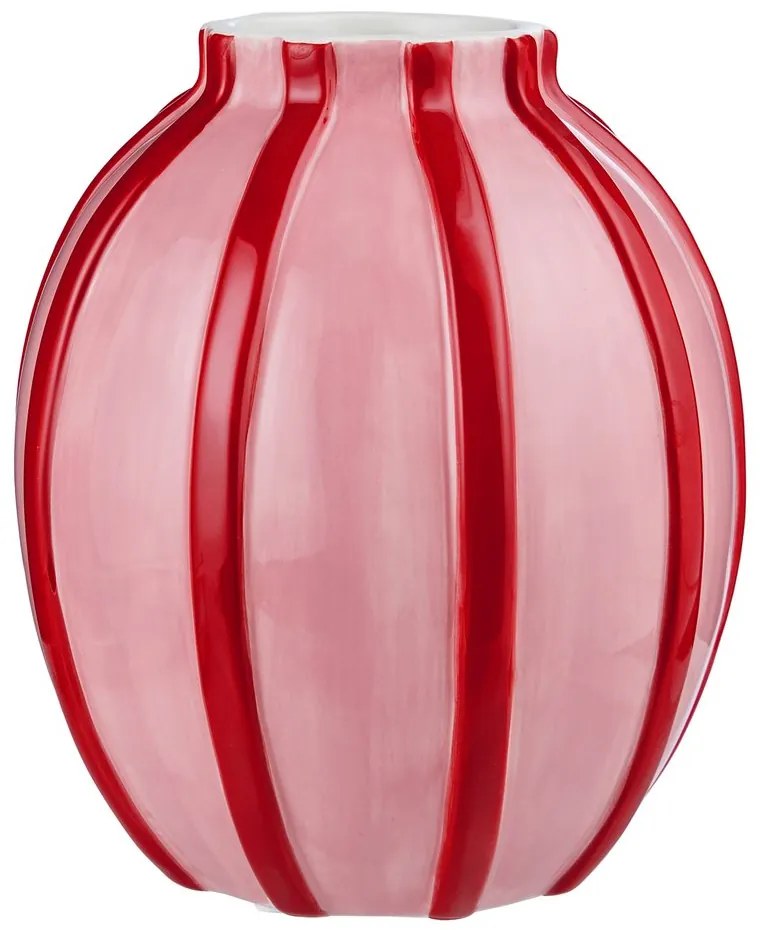 PRESENT Váza 18 cm - růžová/červená