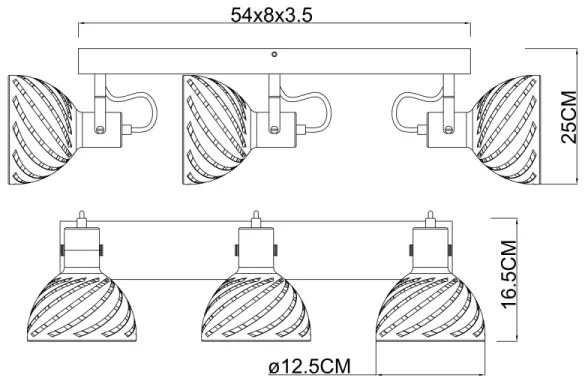 Globo 54661-3 - Bodové svítidlo MORI 3xE27/40W/230V