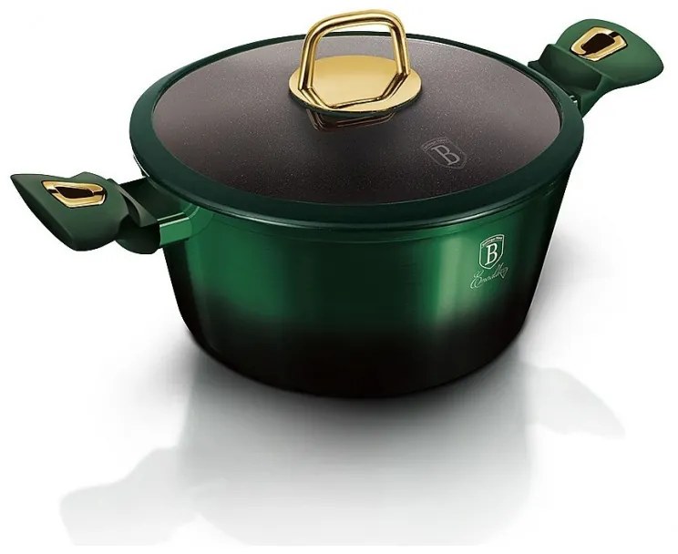 BERLINGERHAUS Kastrol s poklicí a titanovým povrchem 24 cm Emerald Collection BH-6058