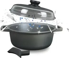 Risoli BLACKPLUS / Hrnec s poklicí / 24 cm / 3,5 l / litý hliník